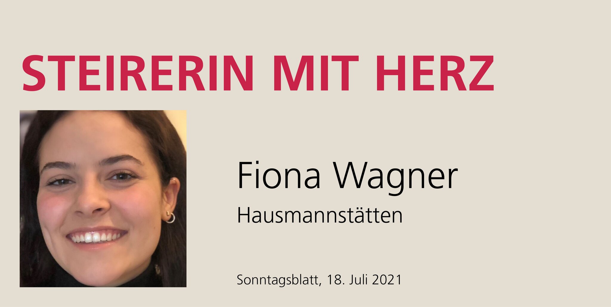 Steirerin mit Herz: Fiona Wagner - Steiermark | SONNTAGSBLATT