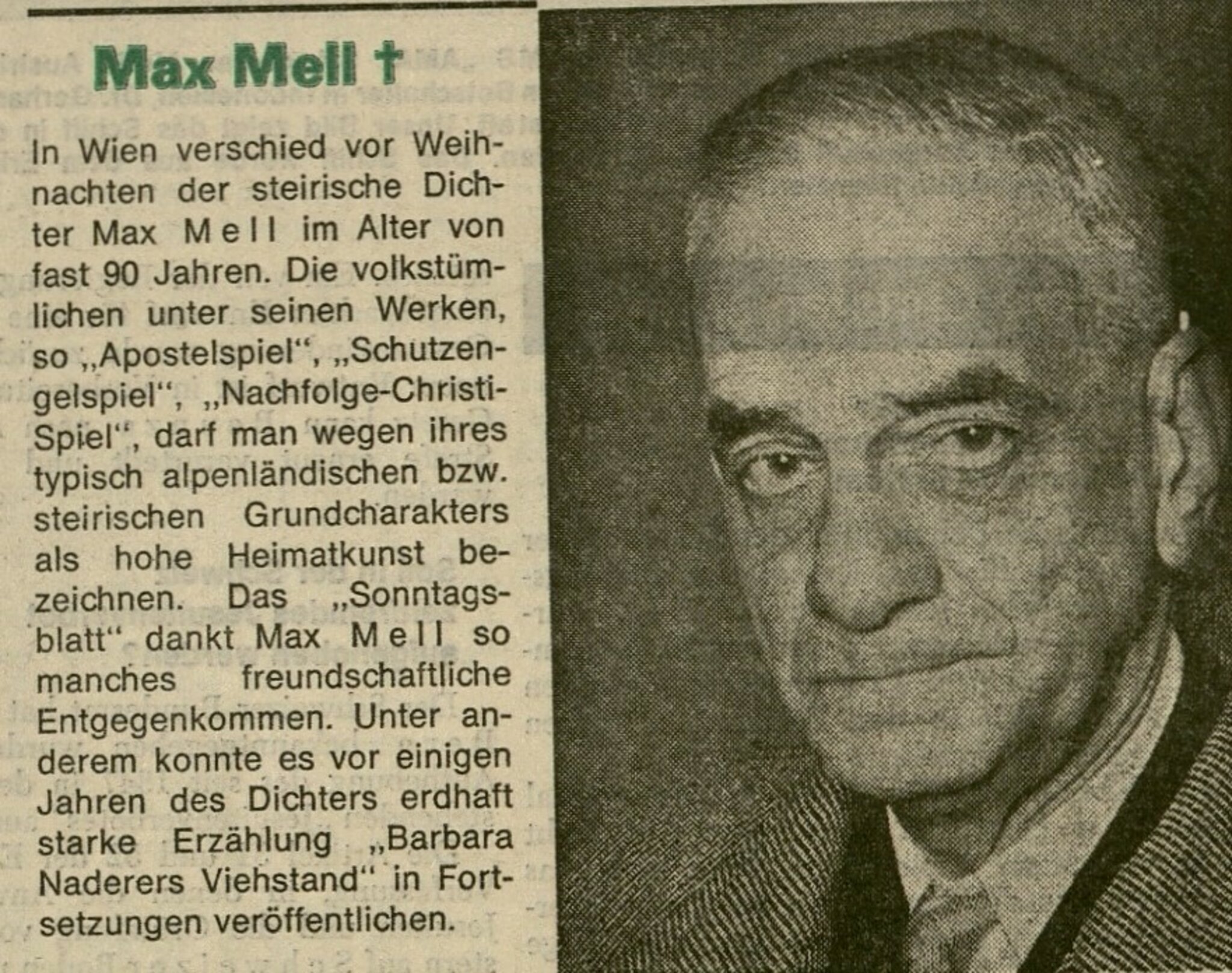 Max Mell: Destination Betlehem - Steiermark | SONNTAGSBLATT