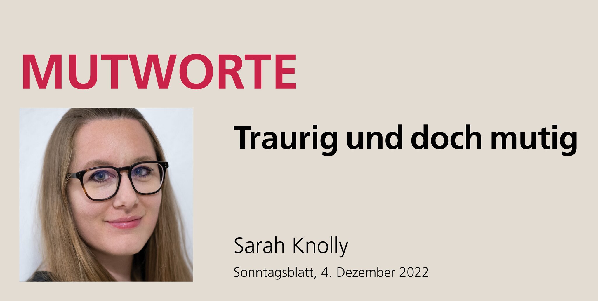 Mutworte - Sarah Knolly: Traurig und doch mutig - Steiermark ...