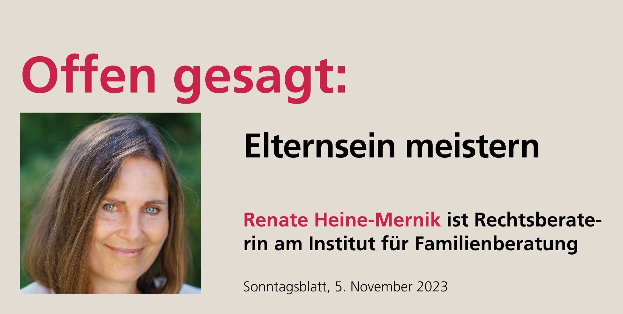 Offen gesagt - Renate Heine-Mernik: Elternsein meistern - Steiermark ...