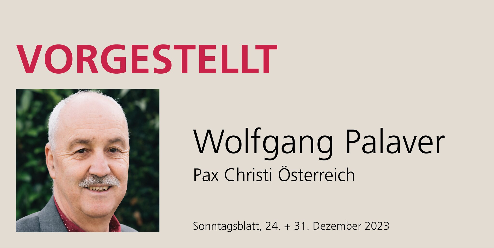 Vorgestellt: Wolfgang Palaver, Pax Christi Österreich - Steiermark ...