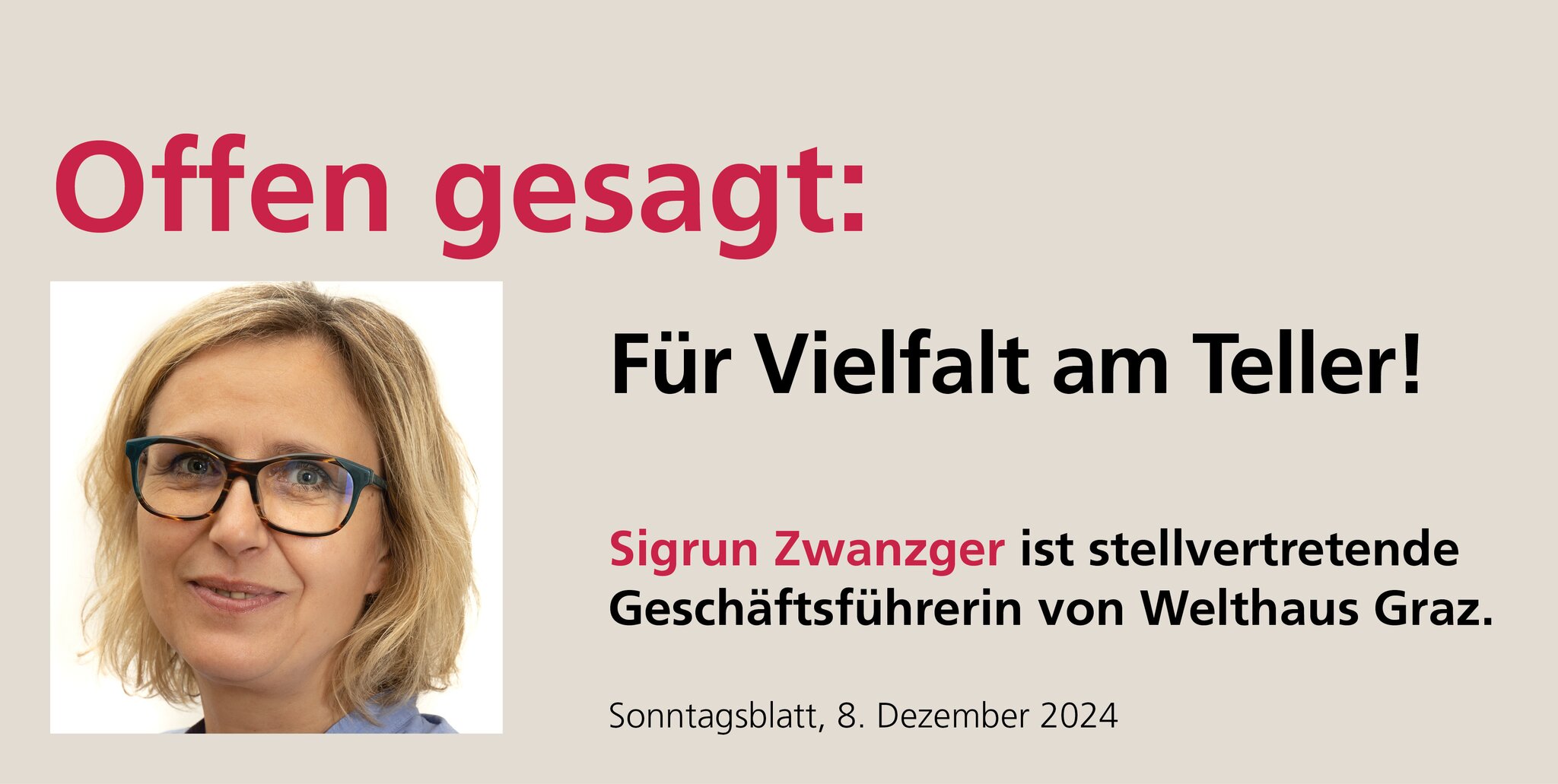 Offen gesagt - Sigrun Zwanzger: Für Vielfalt am Teller! - Steiermark ...
