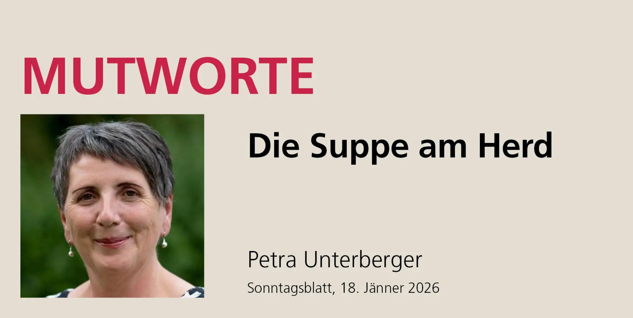Mutworte - Petra Unterberger: Die Suppe am Herd - Steiermark ...