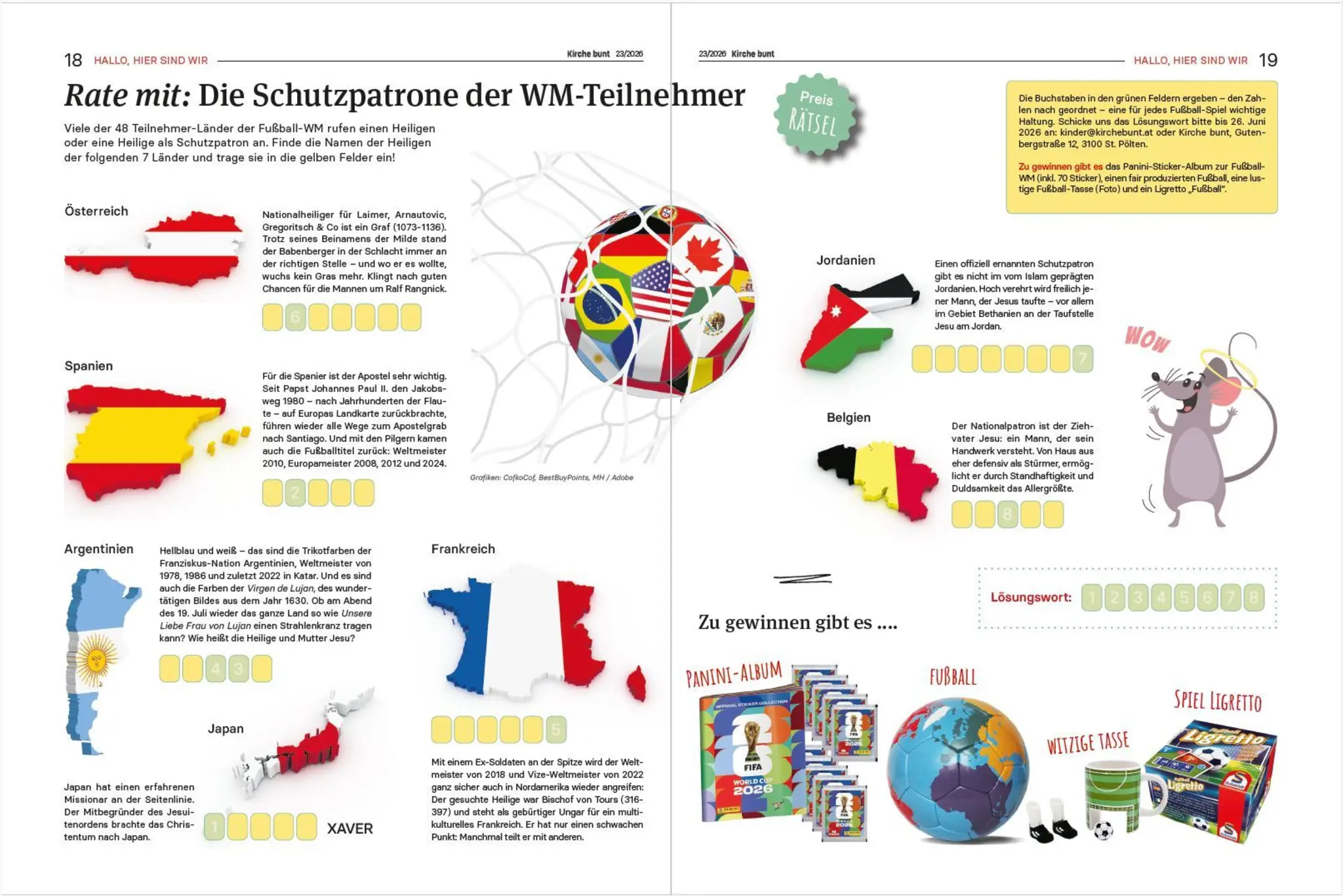 Gewinnspiel für Kinder: Rate mit: Wer sind die Schutzpatrone der WM ...